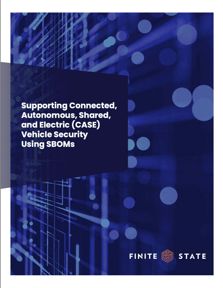Secure CASE Vehicles with SBOMs:Connected, Autonomous, Shared,Electric